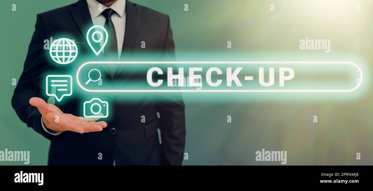 Text sign showing Check Up, Business idea physical medical or clinical ...