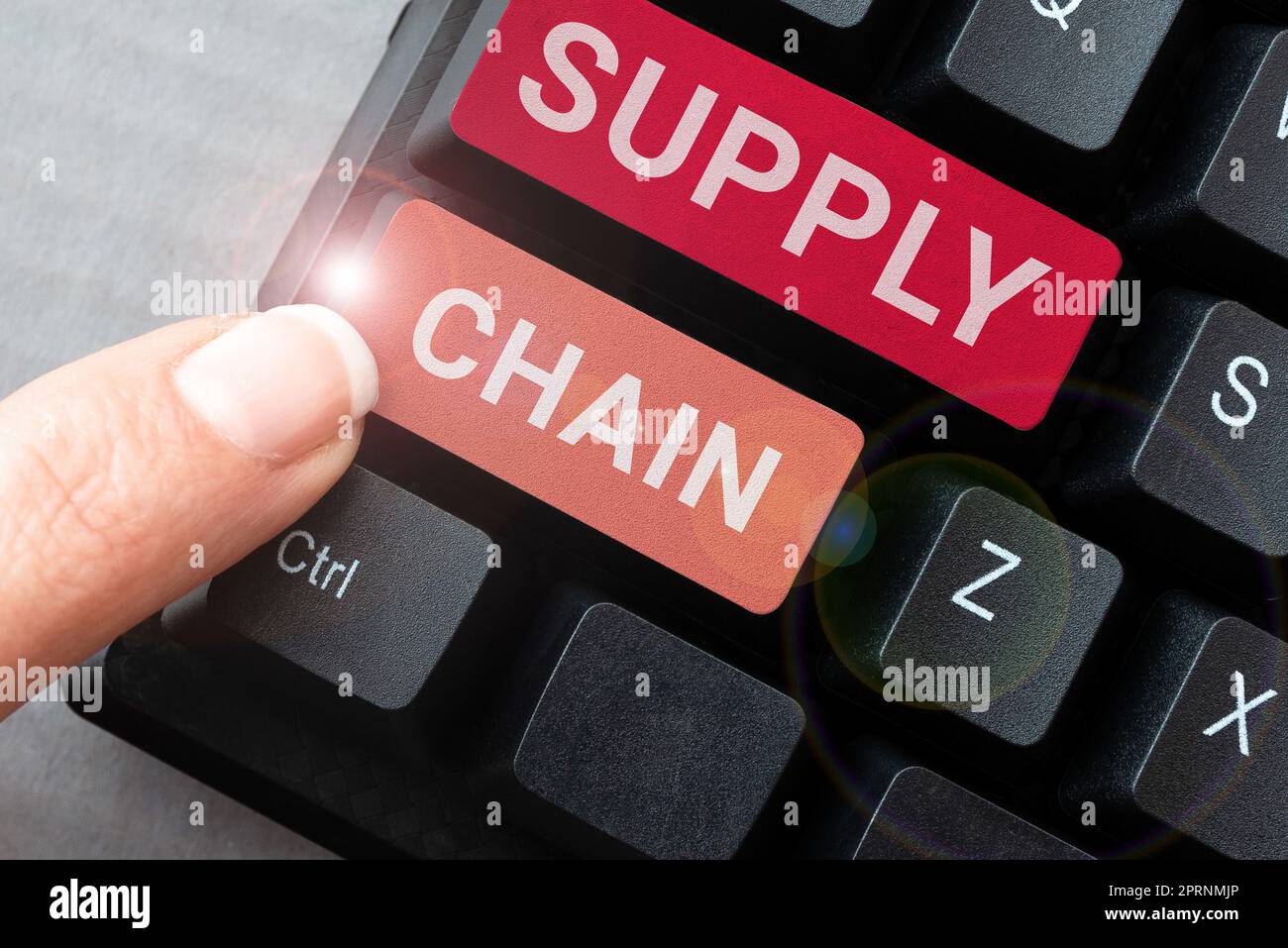 Text Sign Showing Supply Chain Internet Concept System Of Organization And Processes From