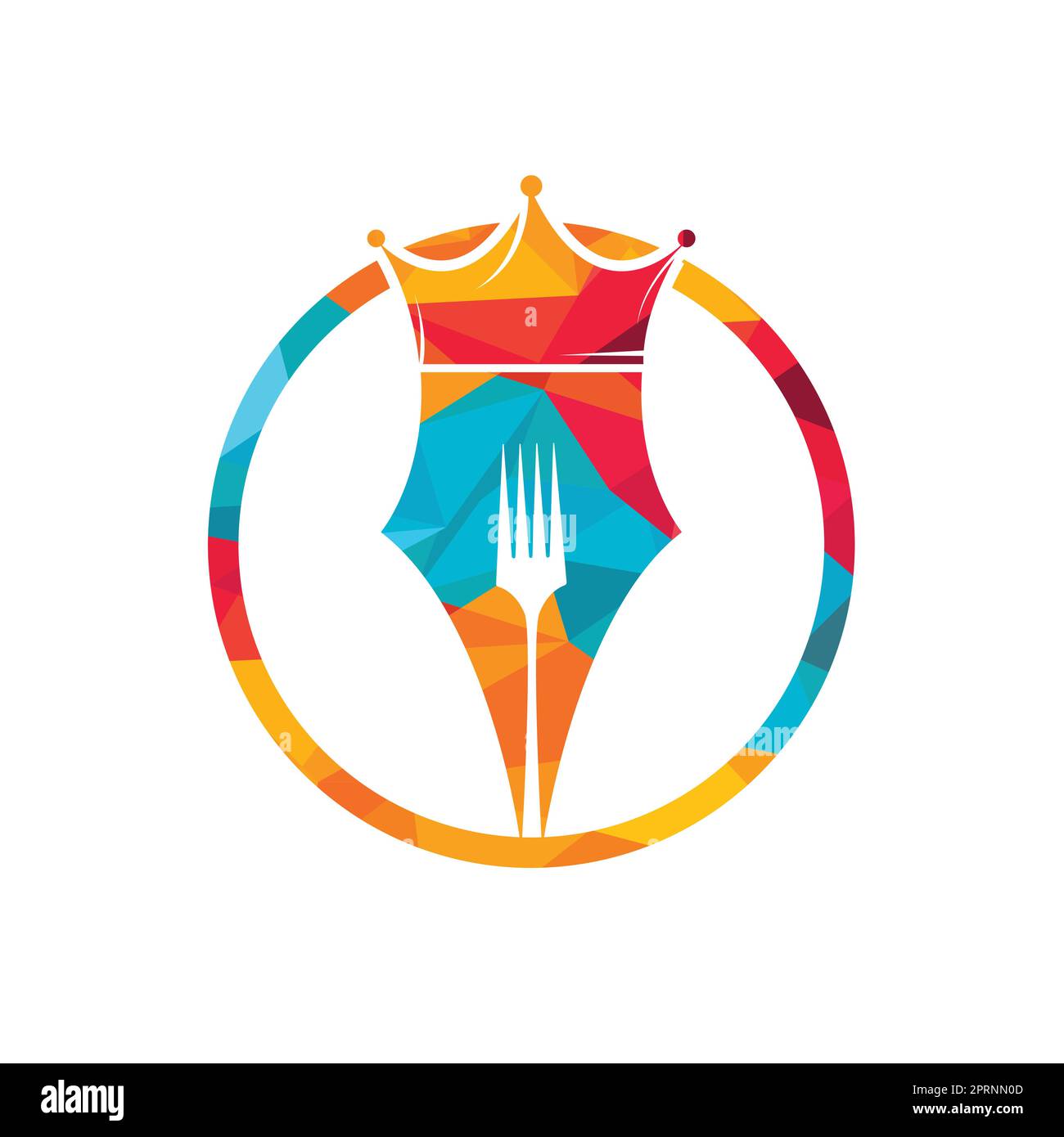 Food and restaurants logo design concept. Pen with crown and fork ...