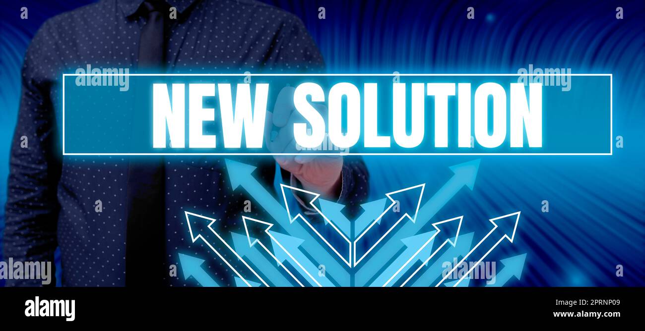Sign displaying New Solution, Word Written on Modern Innovation Latest ...