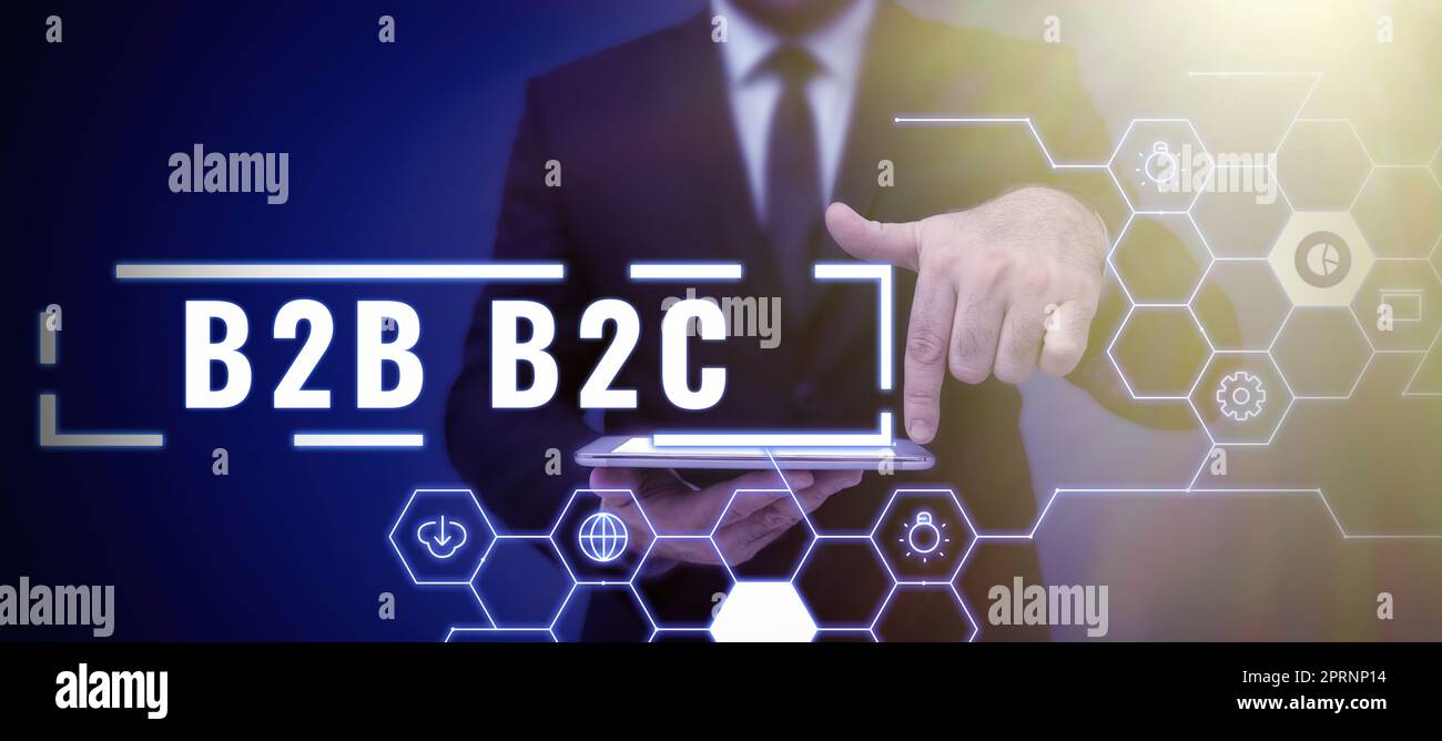 Handwriting text B2B B2C, Internet Concept two types for sending emails ...