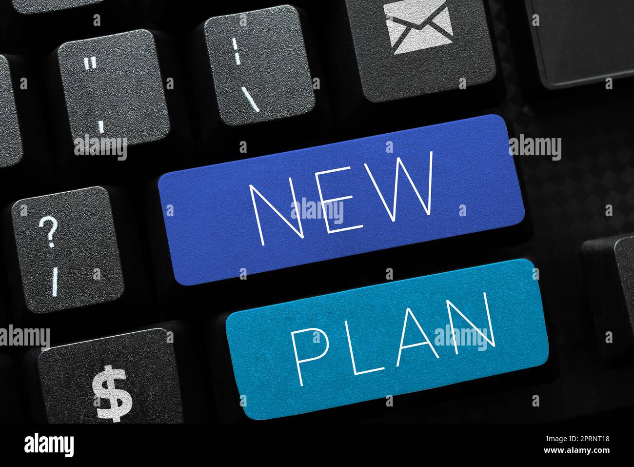 Hand writing sign New Plan, Concept meaning Start of a detailed ...