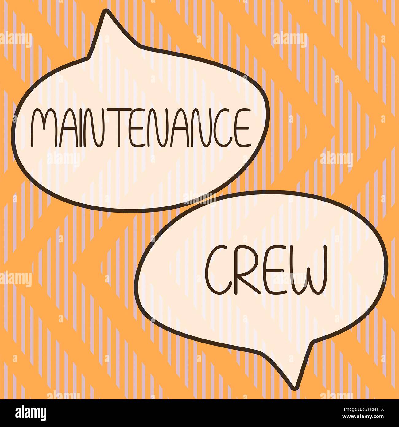 Handwriting text Maintenance Crew, Word Written on performs deep ...