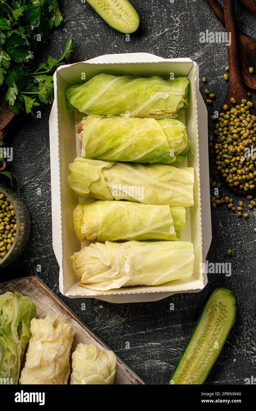 Russian cabbage rolls golubtsy with minced beef Stock Photo - Alamy