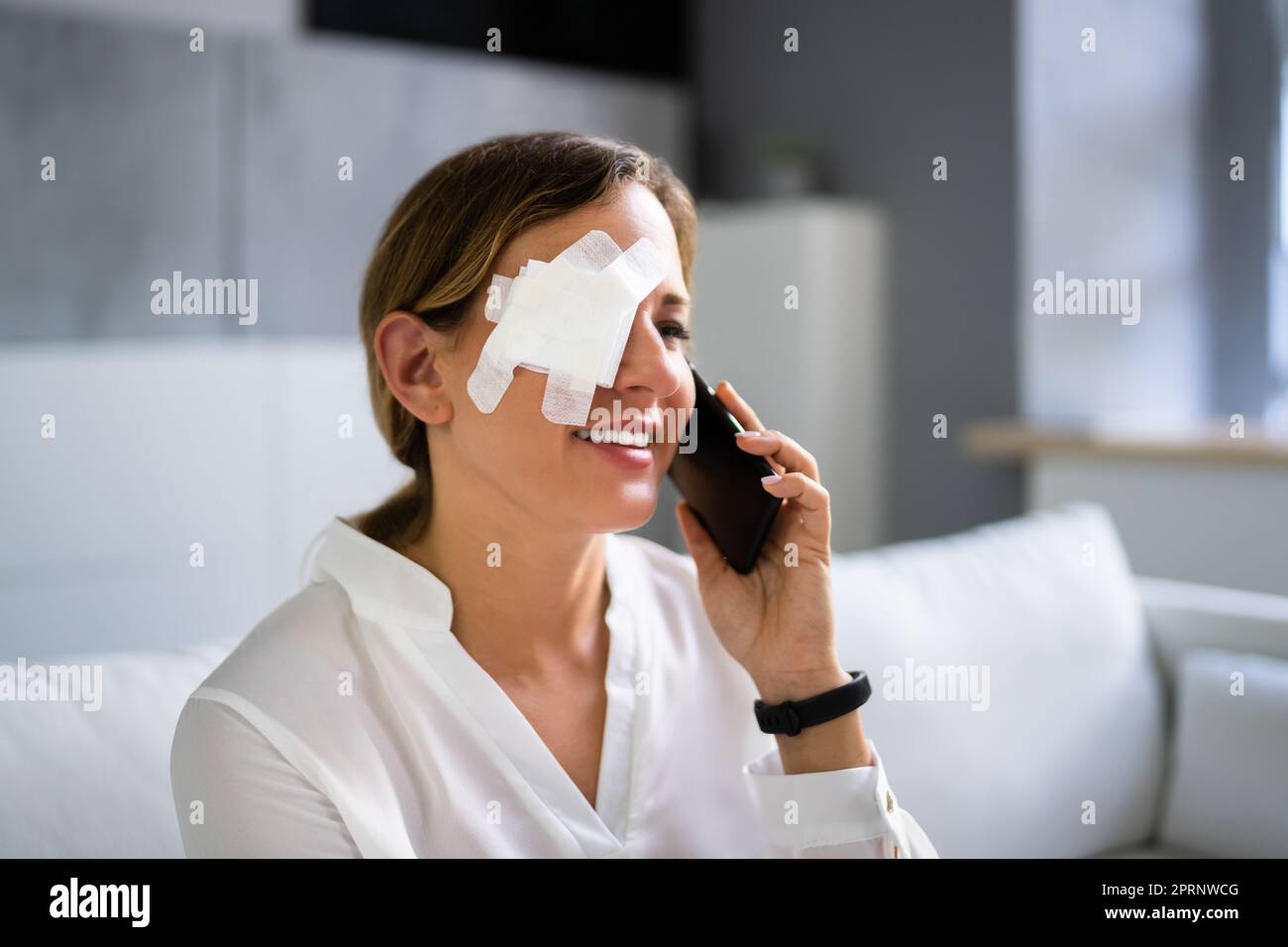 Eye First Aid Care. Medicine Plaster Stock Photo - Alamy