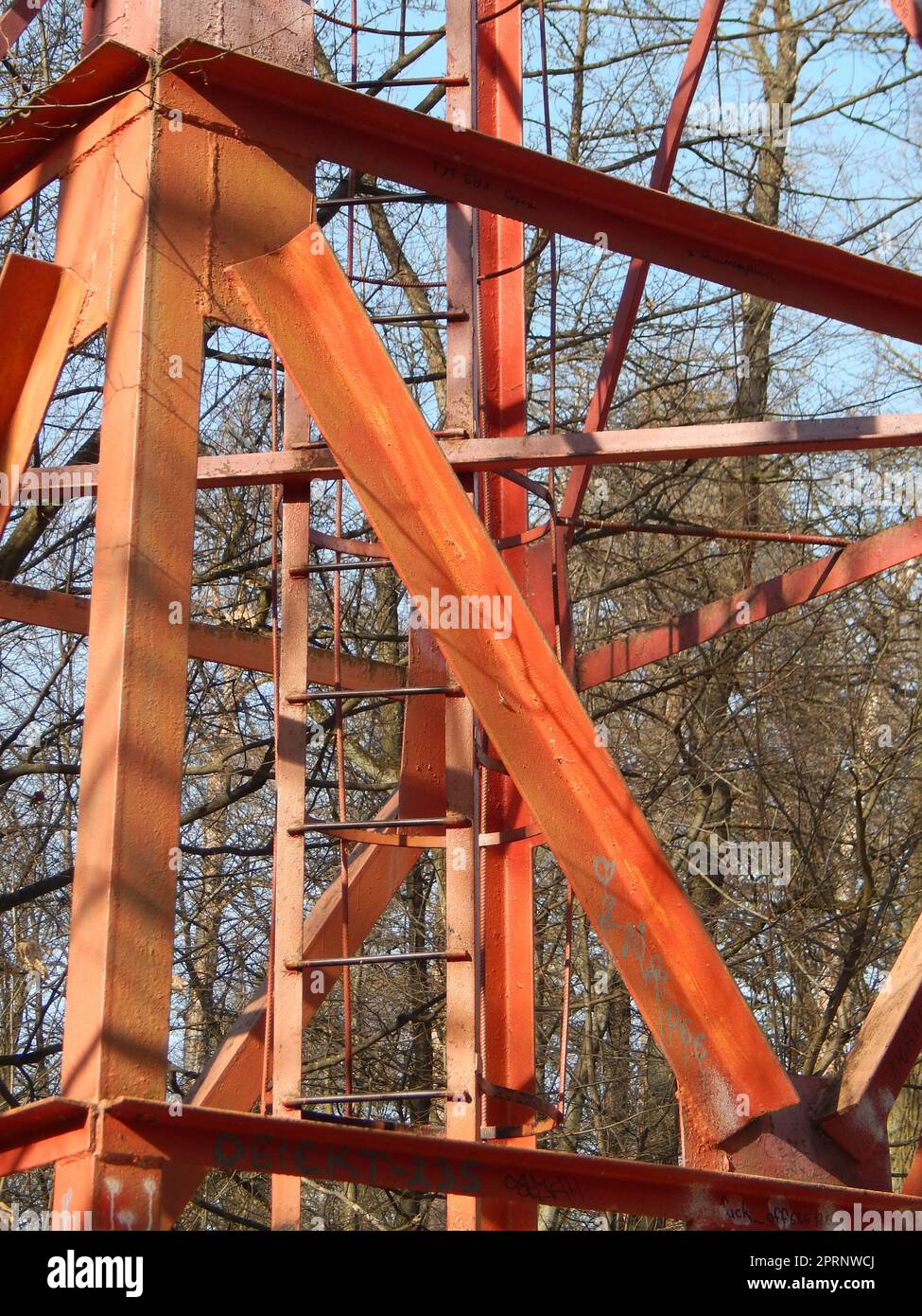 The design of the fire tower of the metal tower Stock Photo - Alamy