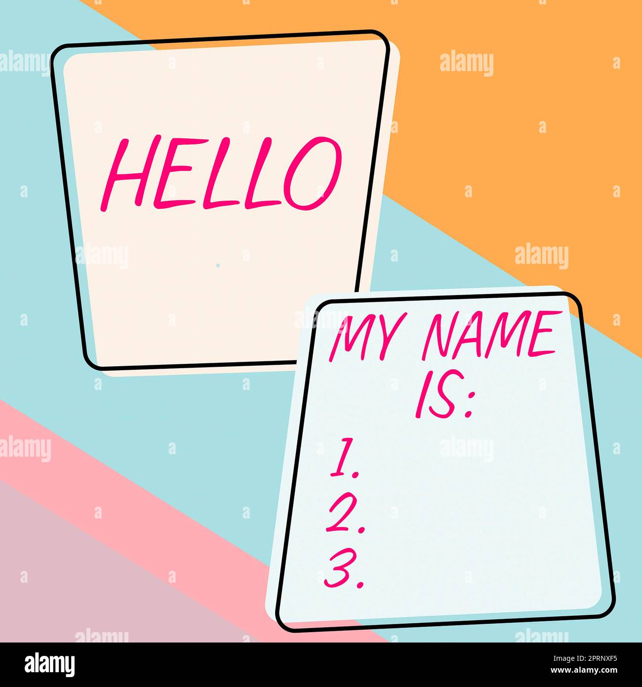 Hand writing sign Hello My Name Isintroducing yourself to new people ...