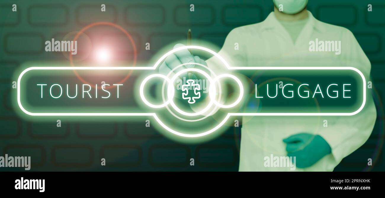 Conceptual caption Tourist Luggagebig bag that contains everything one ...