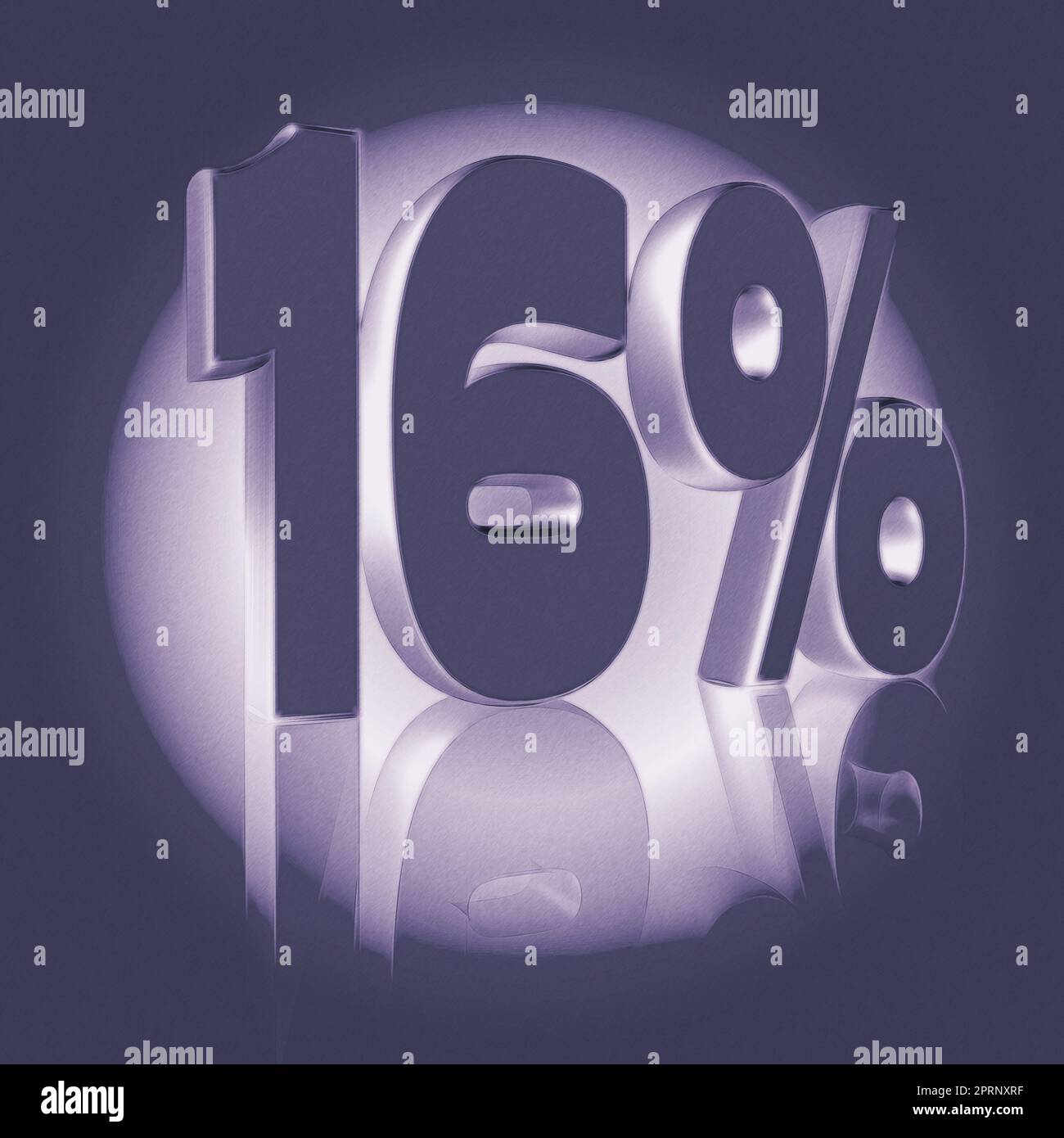 16%, 16 percent as a 3D illustration, 3D rendering Stock Photo - Alamy