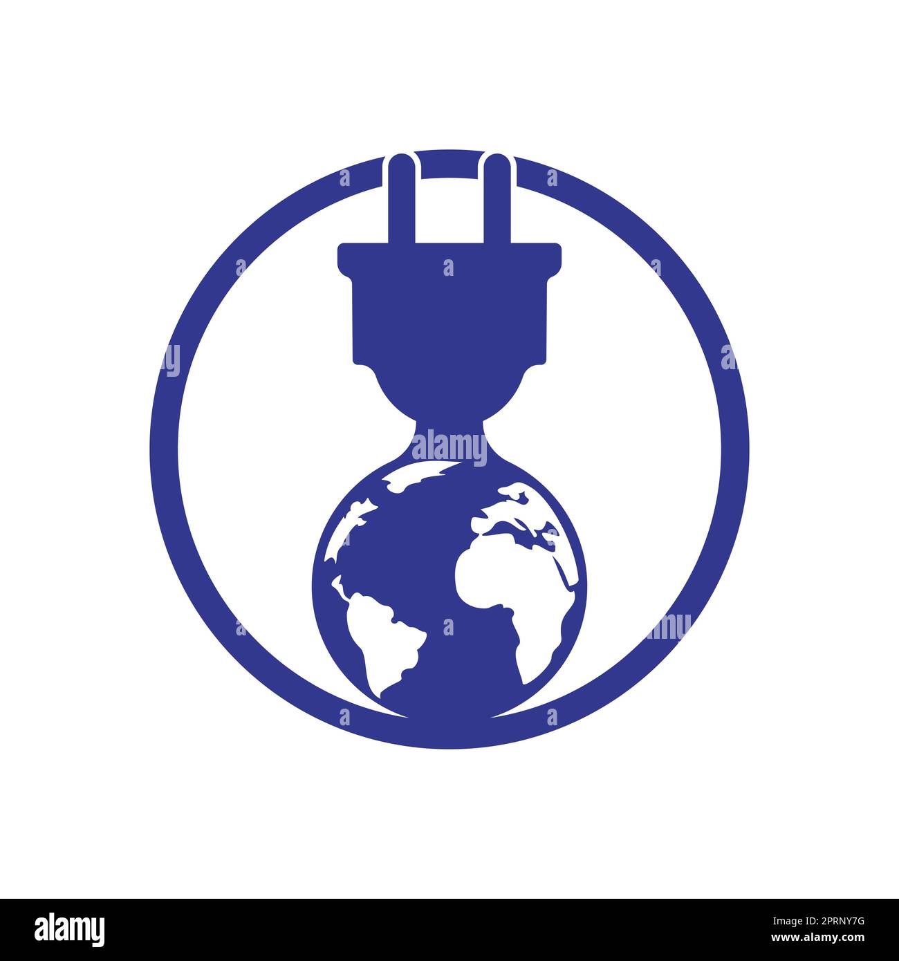 Global electric cord vector logo design template. Global power logo ...