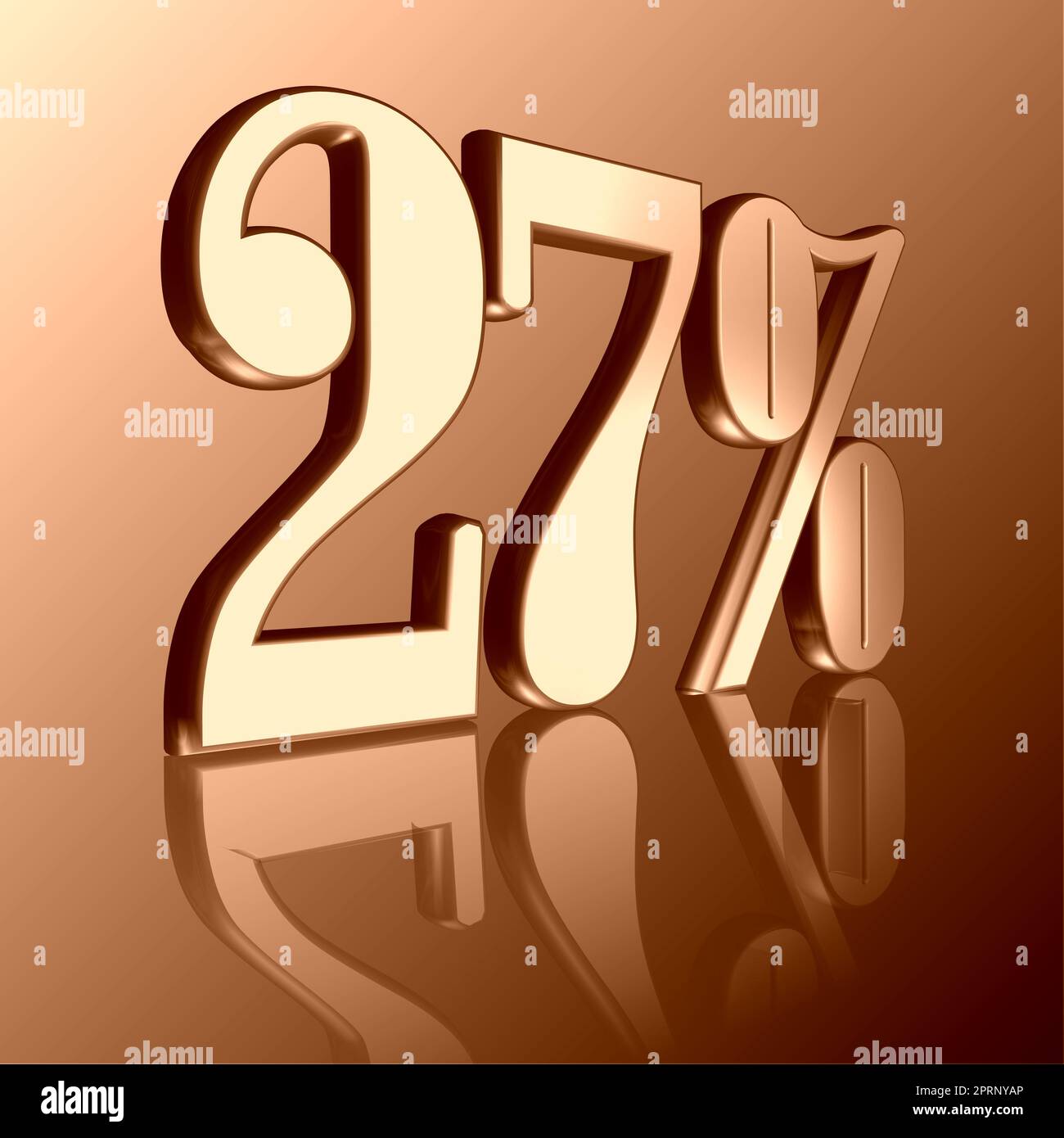 27%, 27 percent as a 3D illustration, 3D rendering Stock Photo - Alamy