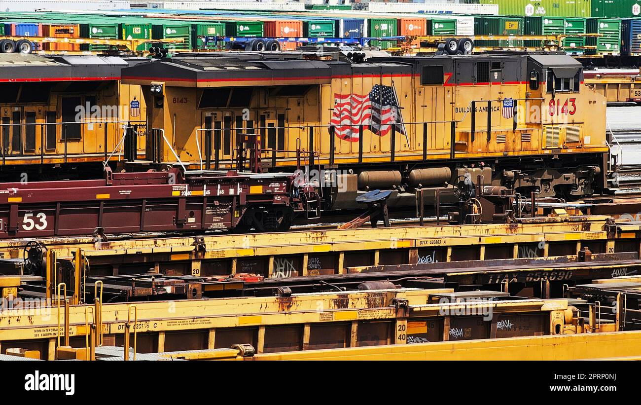 The Union Pacific LATC Intermodal Terminal is seen on Tuesday, April 25 ...