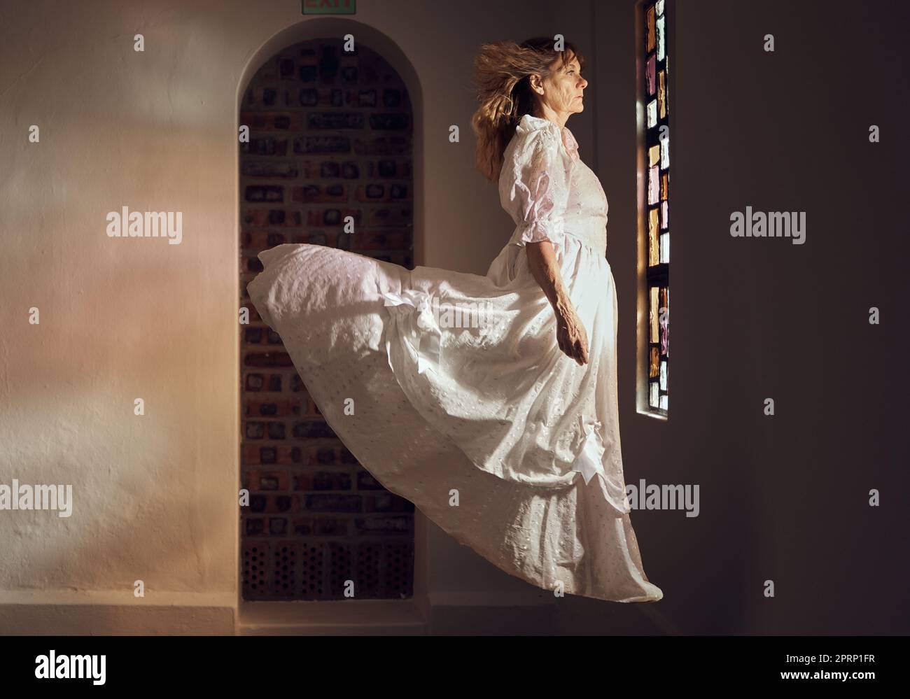 Old Lady Ghost In Window