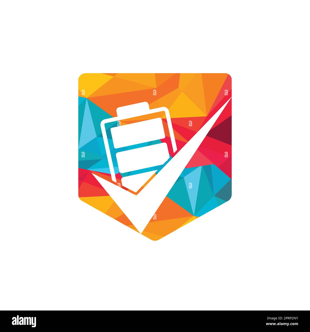 Battery check mark vector logo design template. Vector illustration of ...