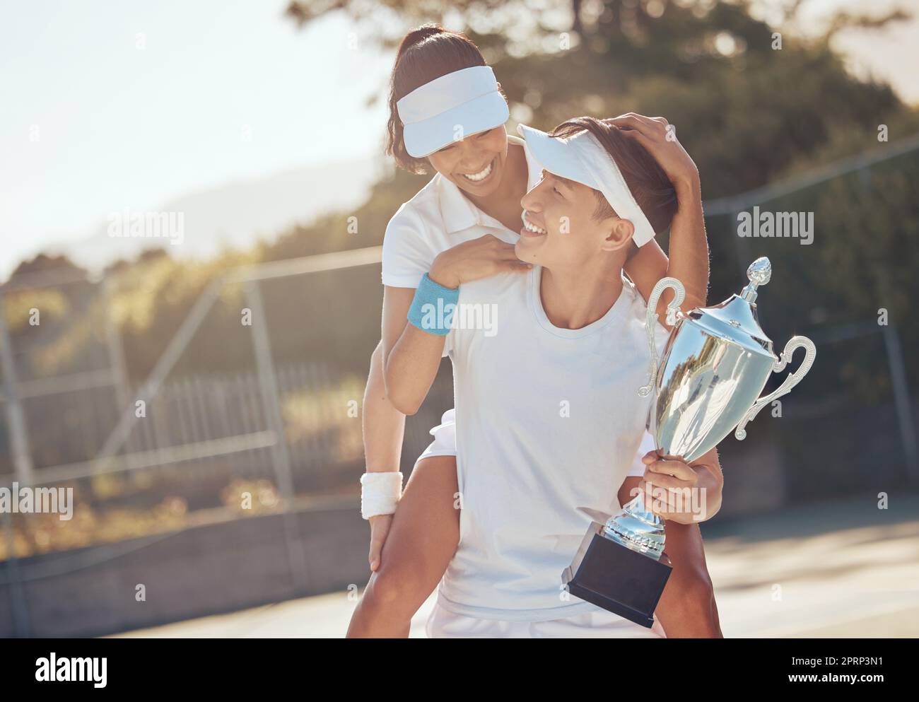 Tennis winner, sports game and team trophy for winning sport ...