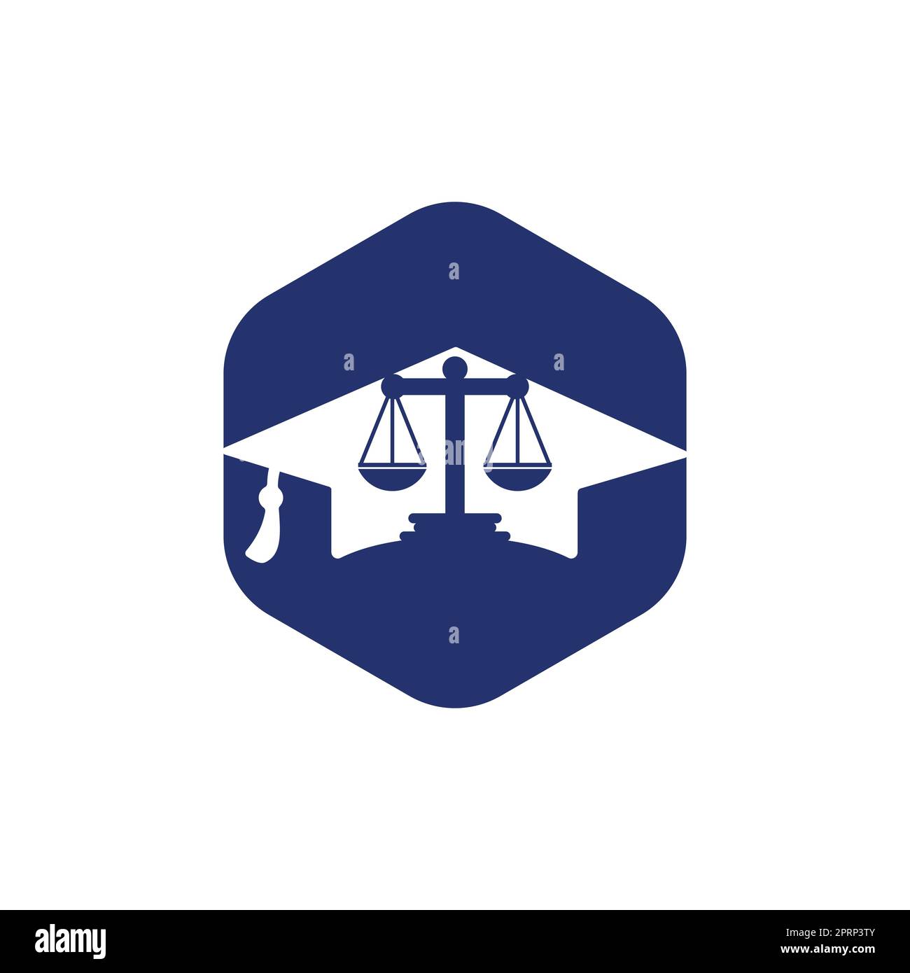 Law scale with graduation cap icon logo design. Law education vector ...
