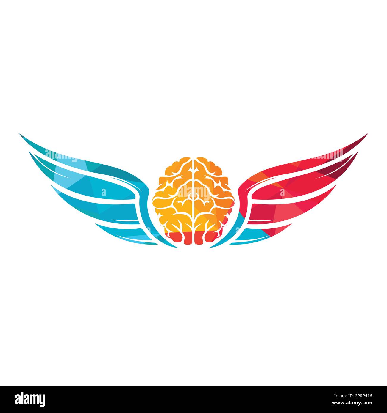 Flying brain with wings vector logo design template. Free mind logo ...