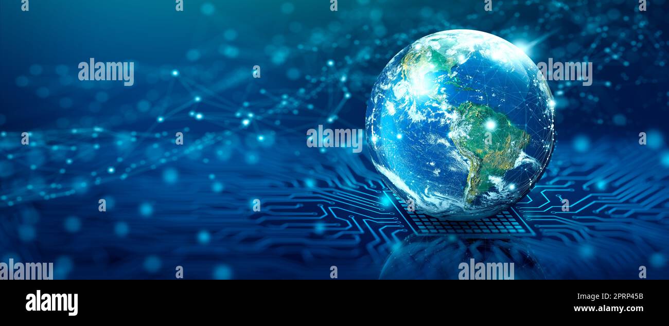 Global Social Network and Business Connection Concept. Digital world on ...