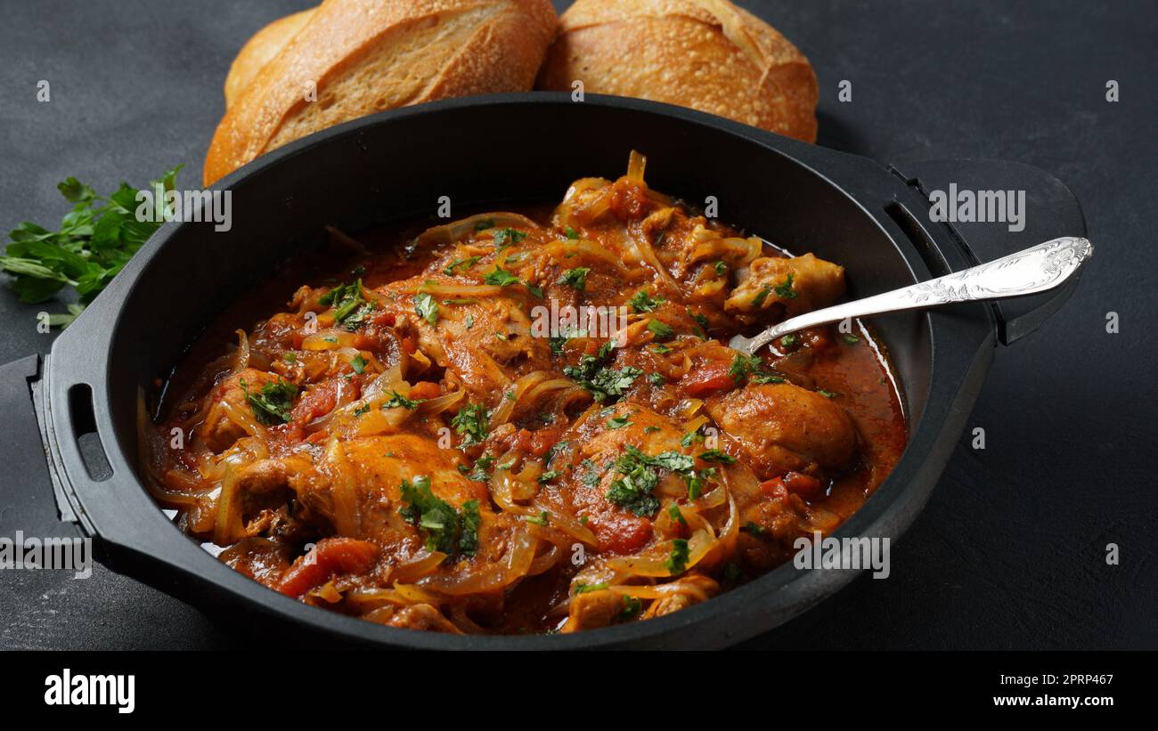 Chakhokhbili - traditional Georgian dish. Chicken stewed with fresh ...