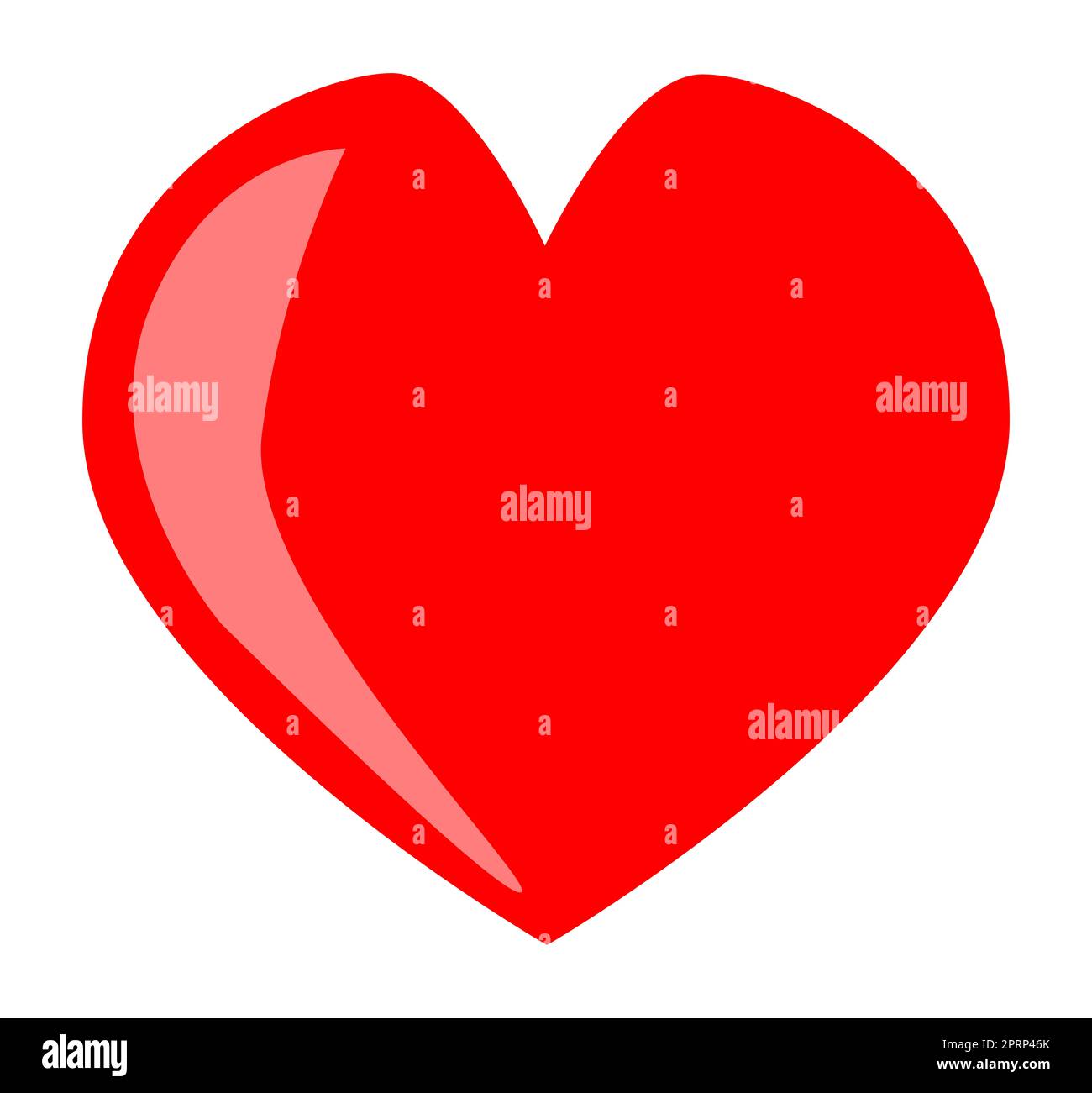 A red heart cartoon love heart isolated on white Stock Photo - Alamy