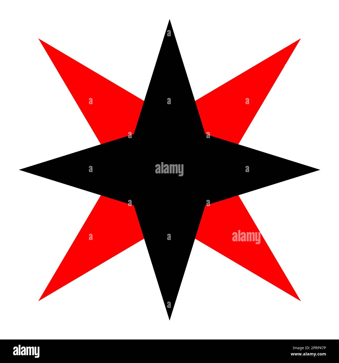 A typical quaker Protestand religious star icon over a white background ...