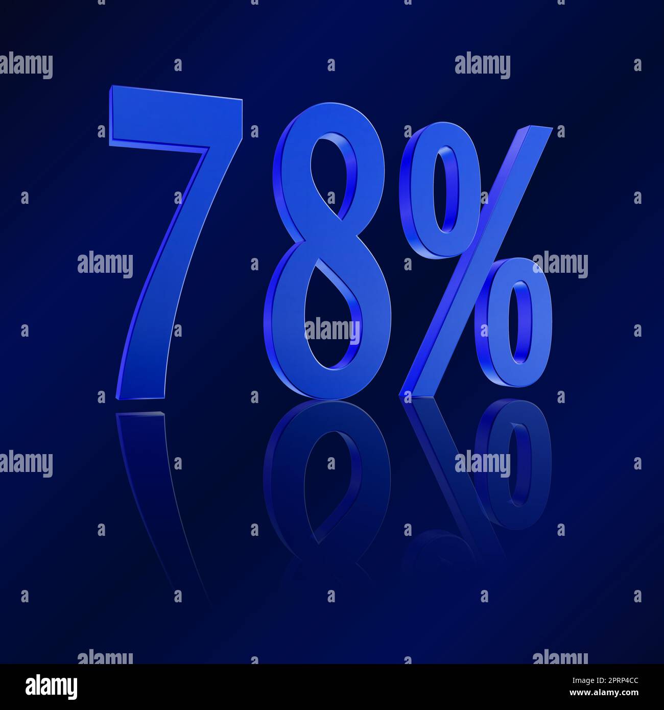 78%, 78 percent as a 3D illustration, 3D rendering Stock Photo - Alamy