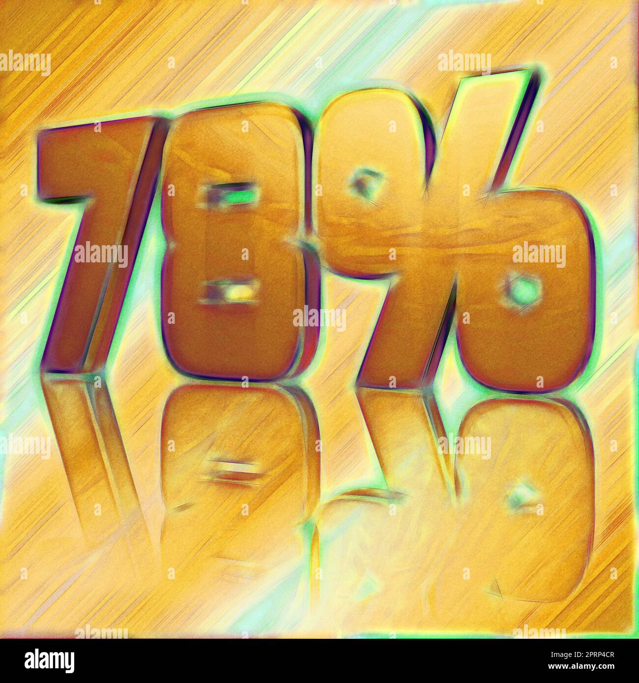 78%, 78 percent as a 3D illustration, 3D rendering Stock Photo - Alamy
