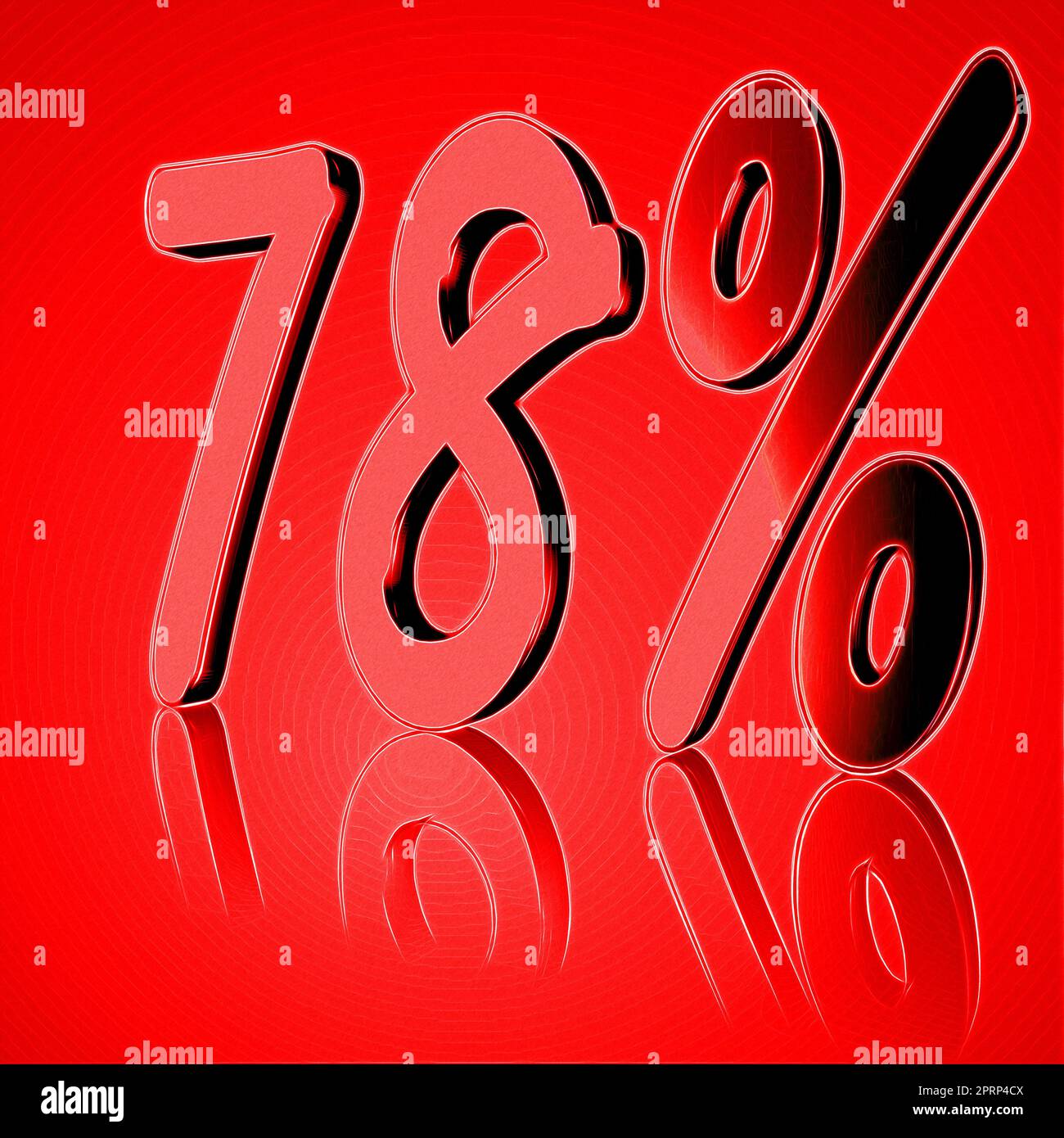 78%, 78 percent as a 3D illustration, 3D rendering Stock Photo - Alamy