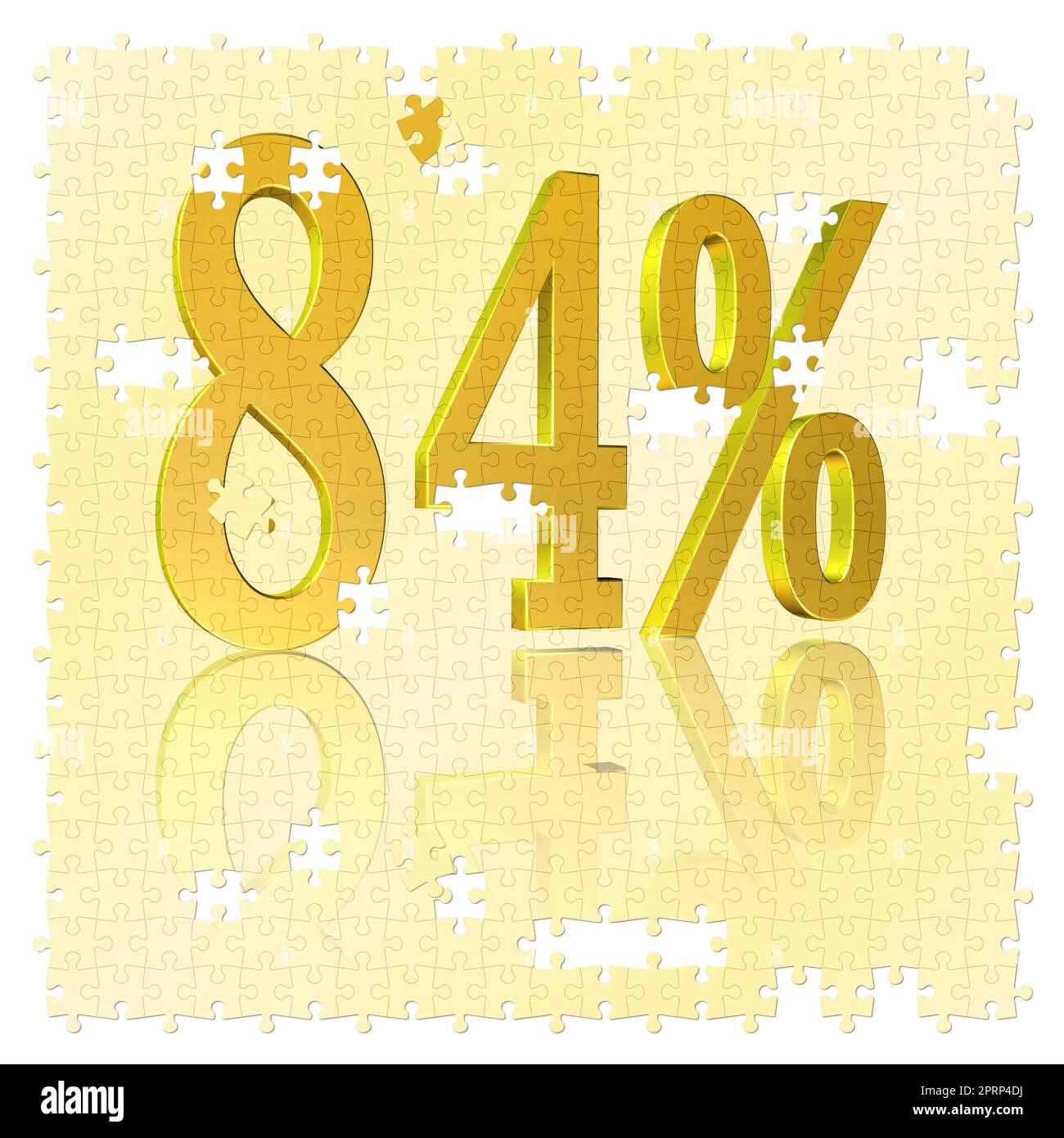 84%, 84 percent as a 3D illustration, 3D rendering Stock Photo - Alamy