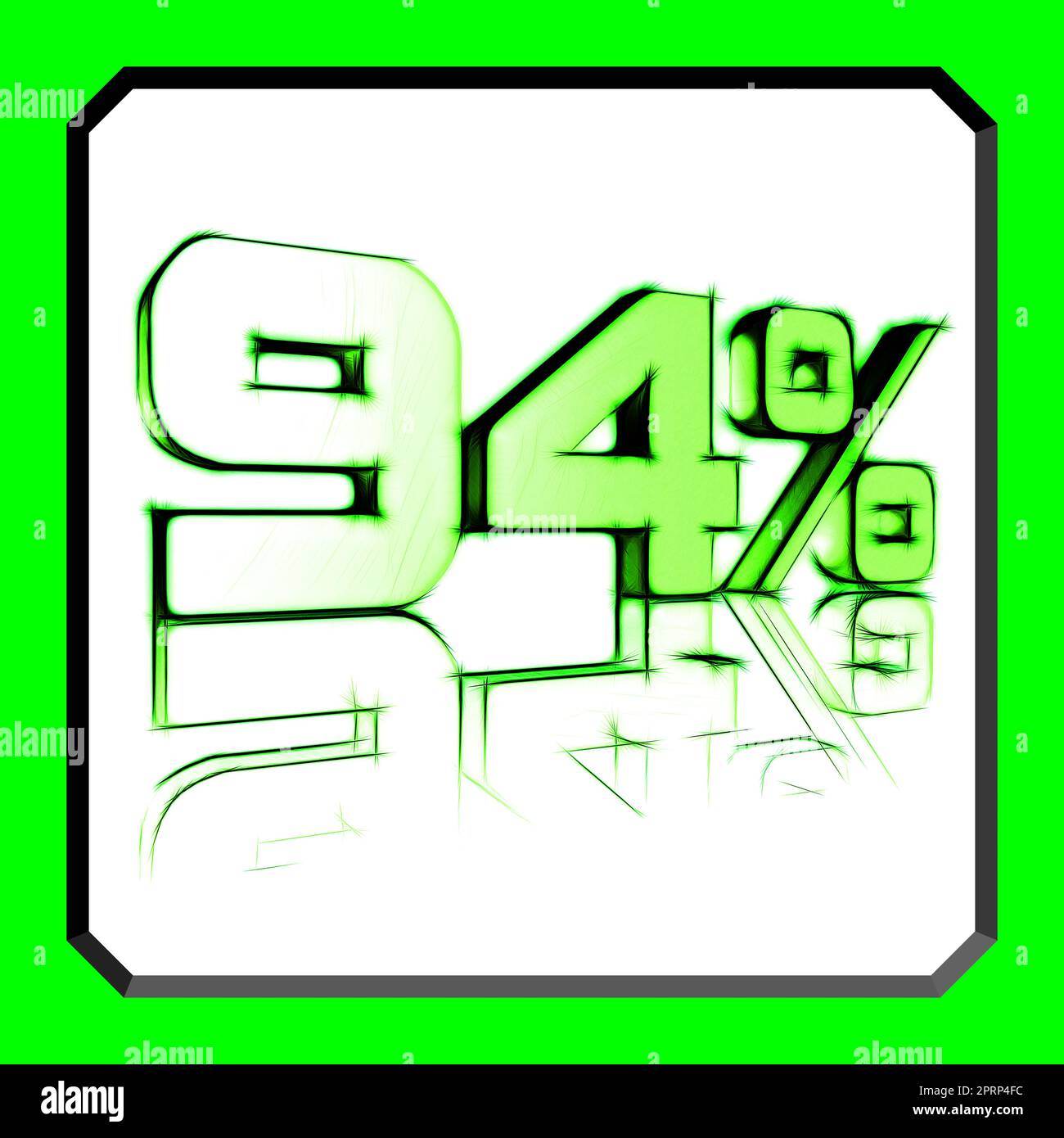 94%, 94 percent as a 3D illustration, 3D rendering Stock Photo - Alamy