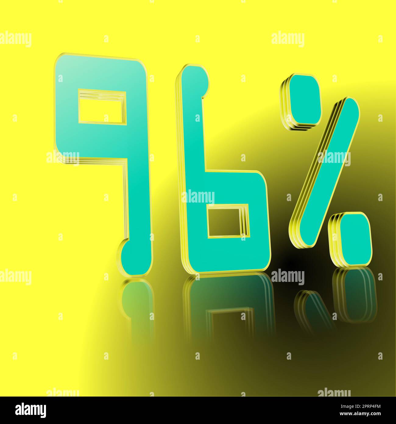 96%, 96 percent as a 3D illustration, 3D rendering Stock Photo - Alamy