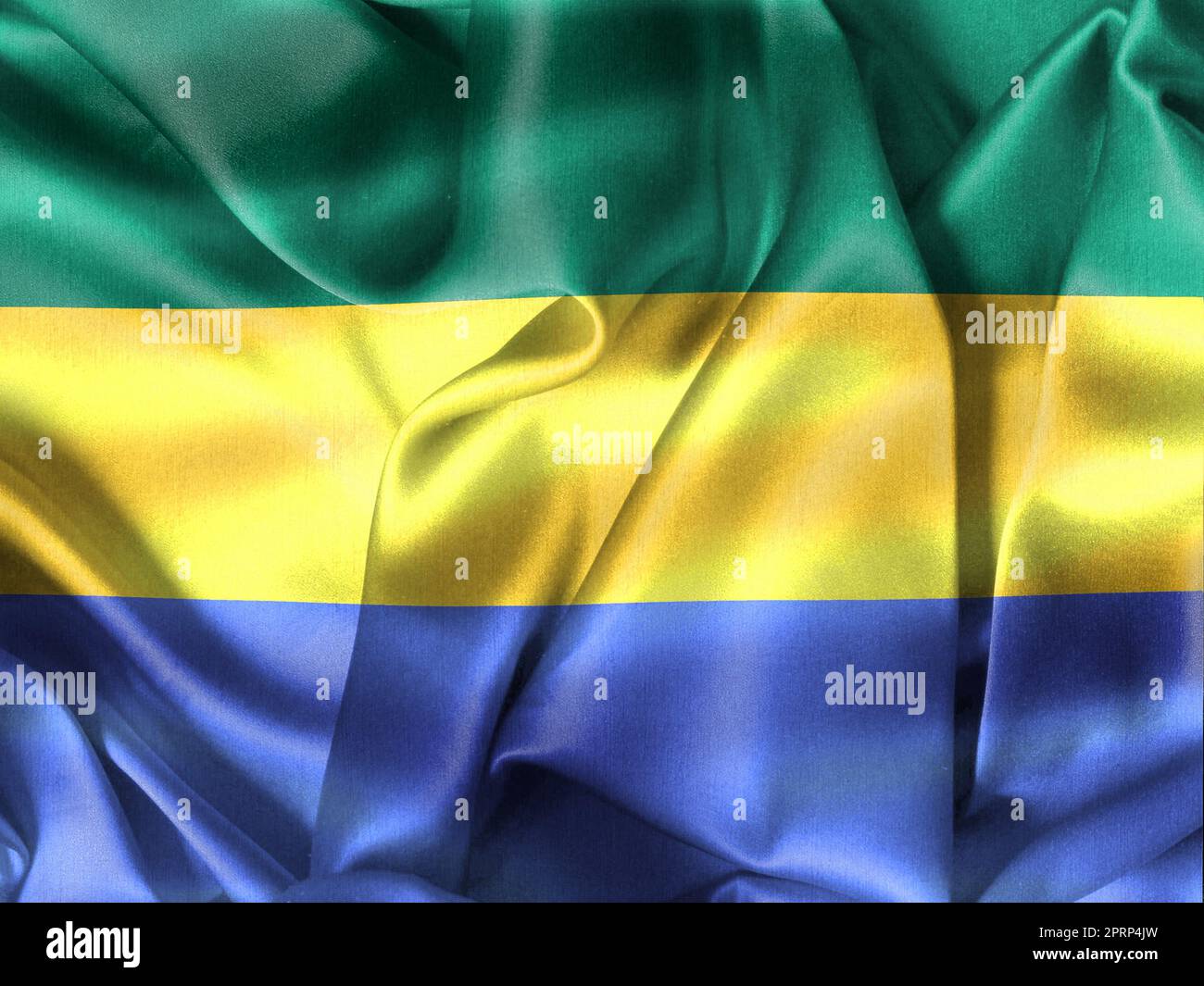 Gabon flag - realistic waving fabric flag Stock Photo - Alamy