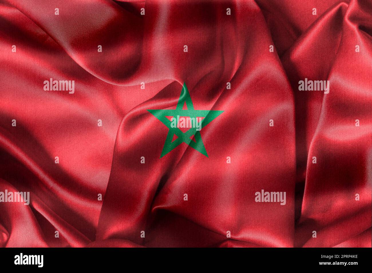 3D-Illustration of a Morocco flag - realistic waving fabric flag Stock ...