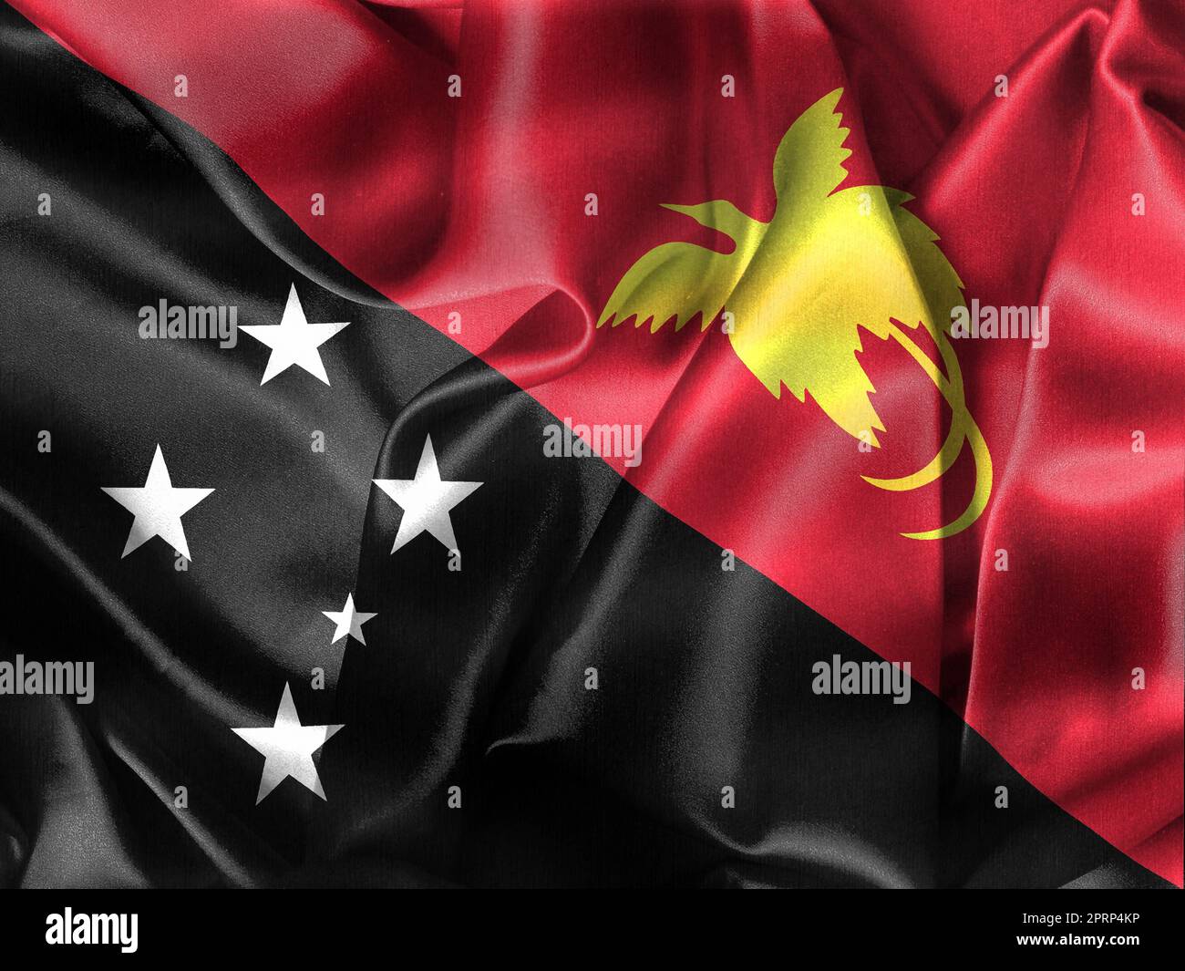 3D-Illustration of a Papua New Guinea flag - realistic waving fabric ...