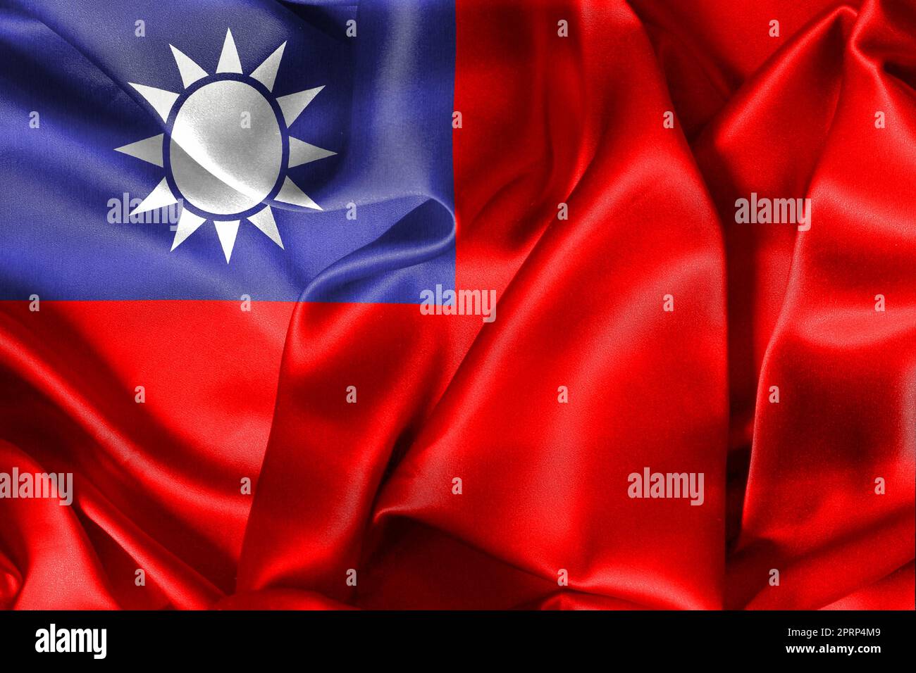 3D-Illustration of a Taiwan flag - realistic waving fabric flag Stock ...