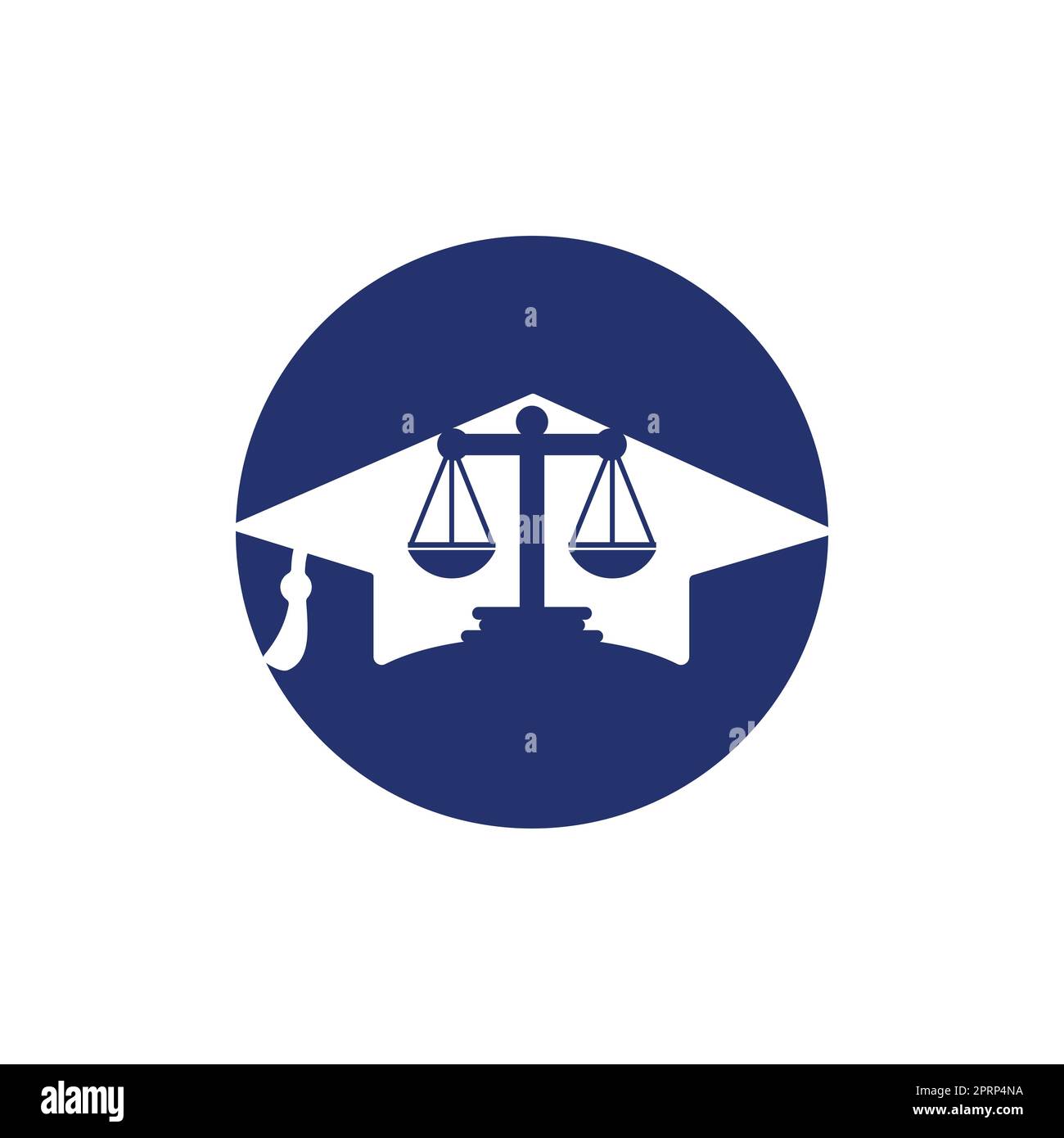 Law scale with graduation cap icon logo design. Law education vector ...