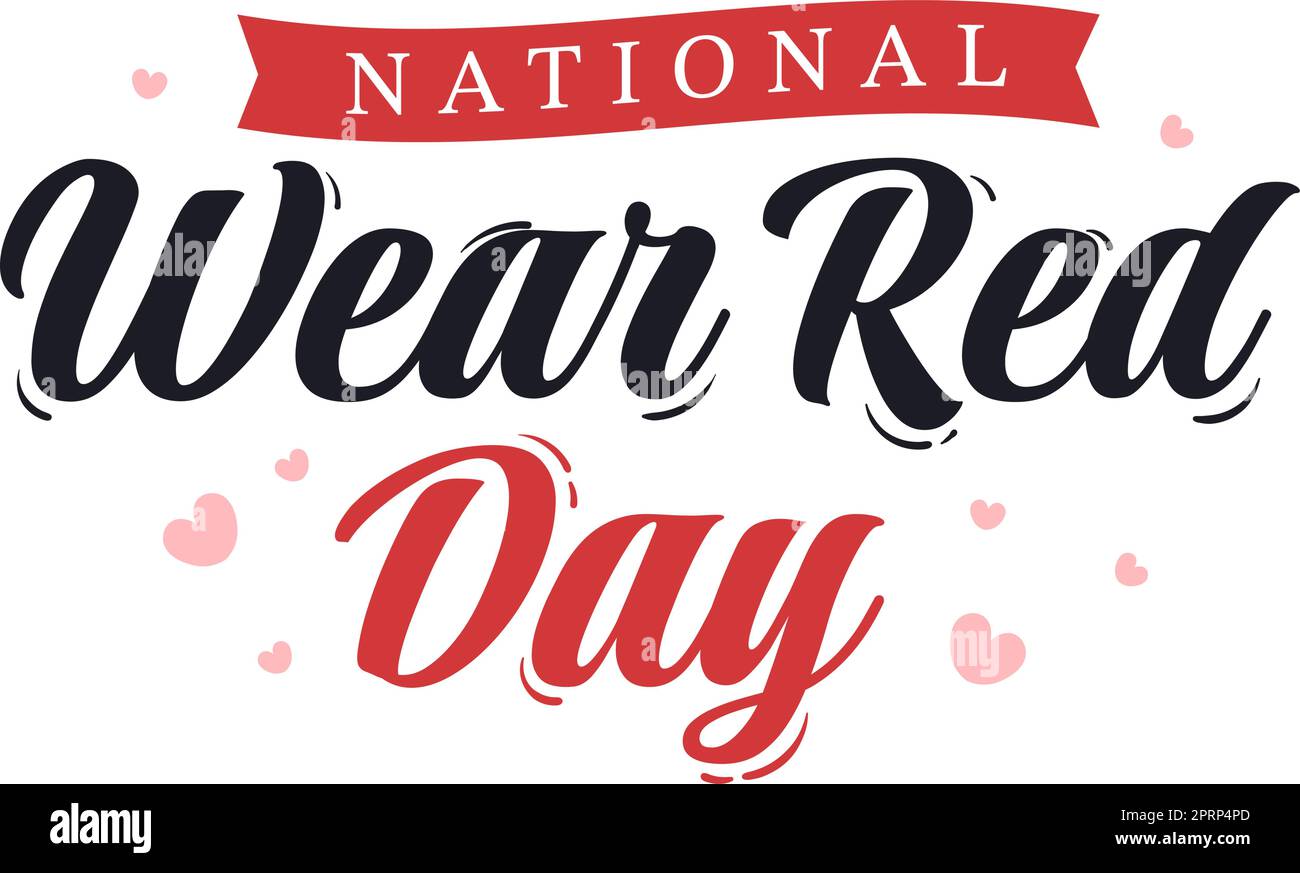 National Wear Red Day on February 7th Template Hand Drawn Cartoon Flat ...