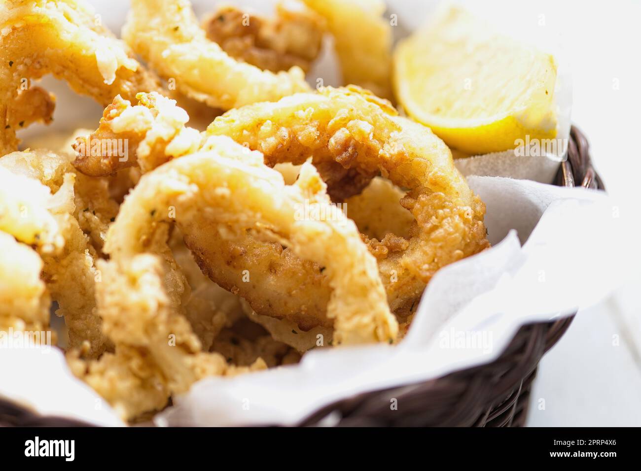 golden italian fried calamari Stock Photo - Alamy