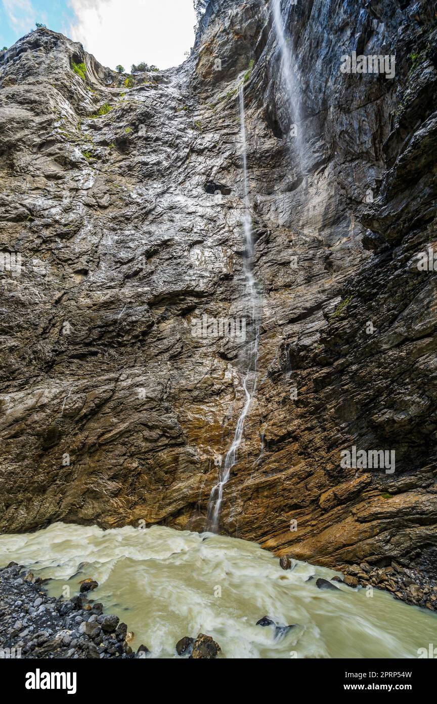 Waterfall in glacier gorge hi-res stock photography and images - Alamy