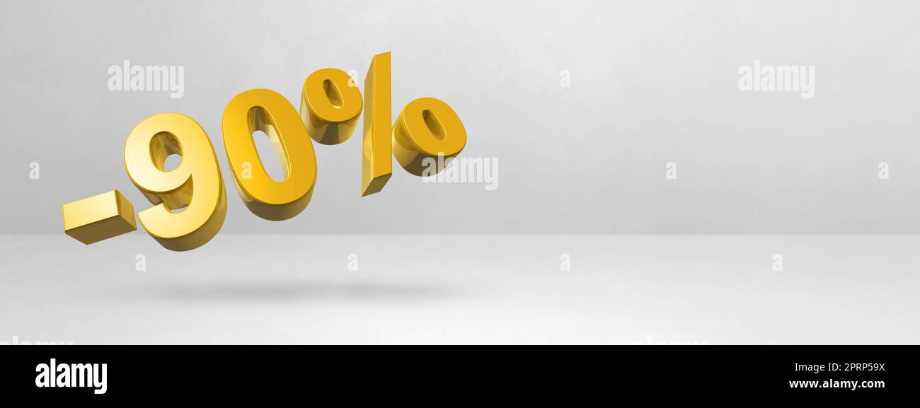 90% off discount. Offer sale. 3D illustration isolated on white ...