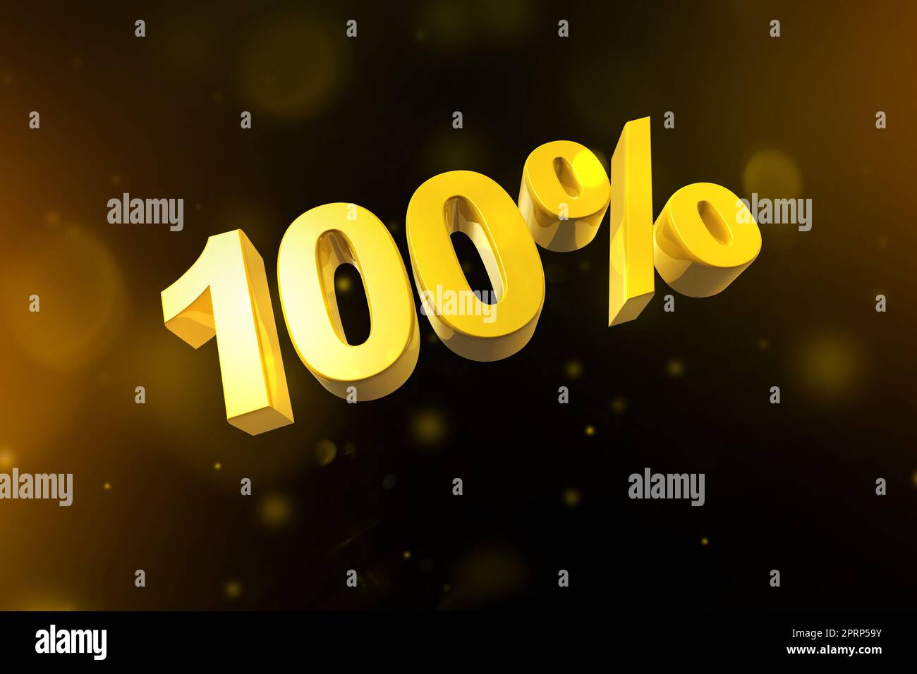 100% gold number and flares. 3D illustration isolated on black Stock ...