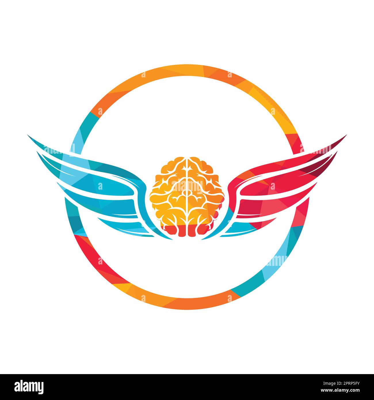 Flying brain with wings vector logo design template. Free mind logo ...