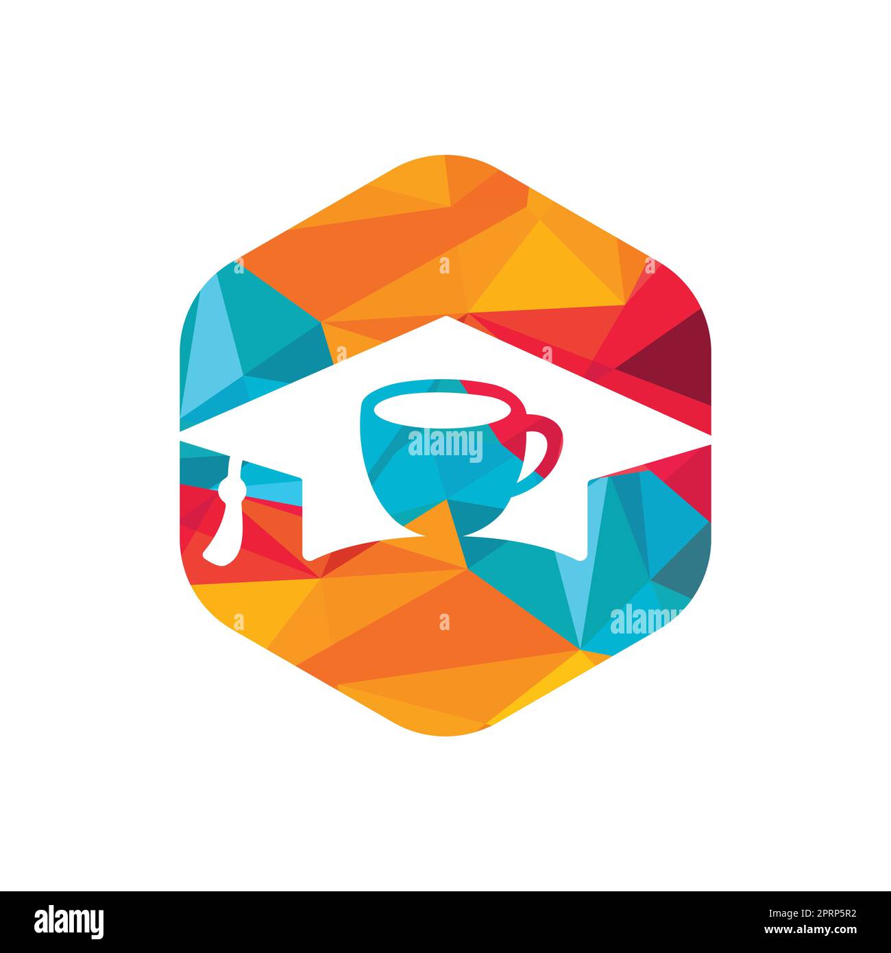 Student Coffee vector logo template. Logo symbol of the graduation cap ...