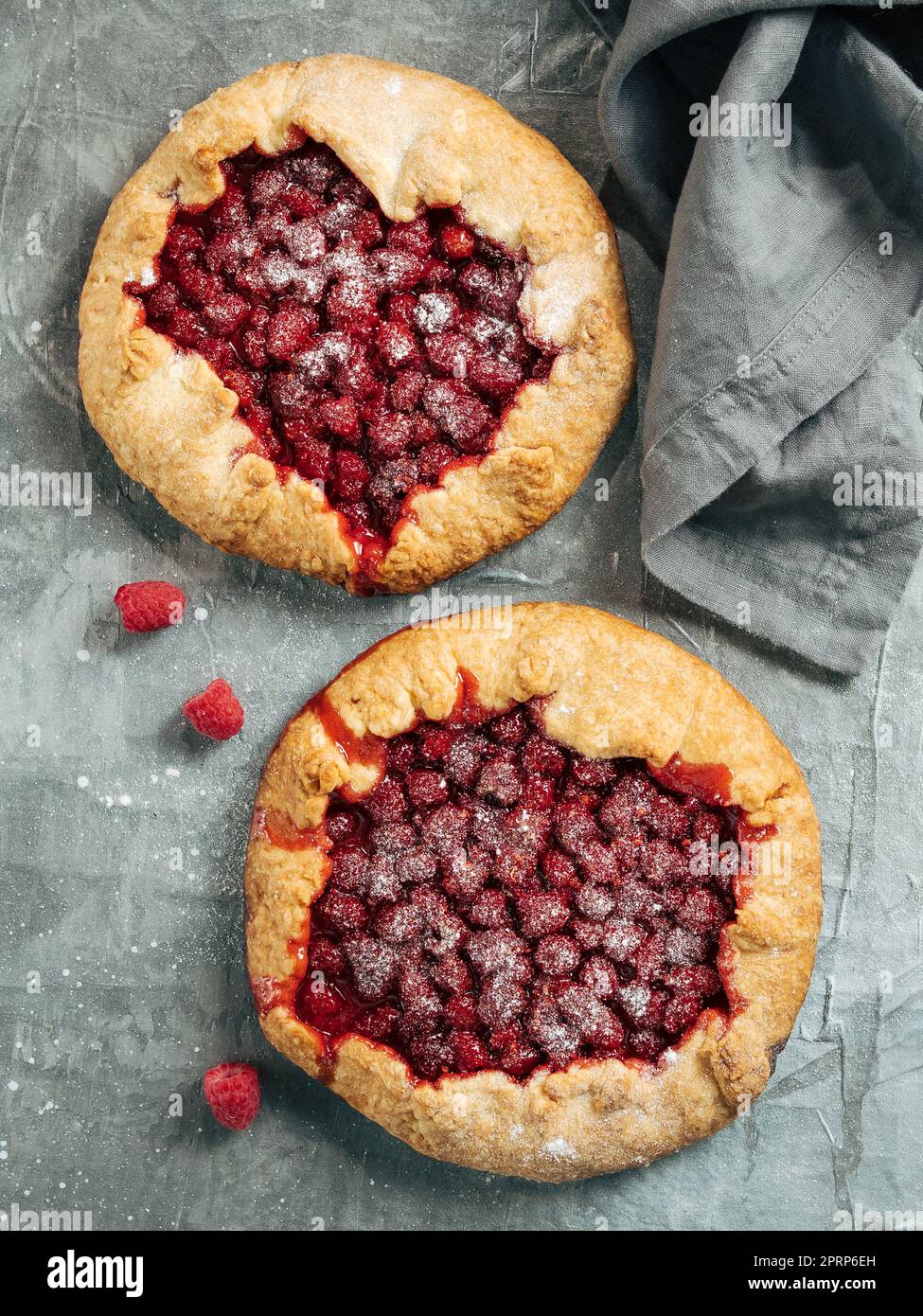 Raspberry galette or raspberries rustic tart Stock Photo - Alamy