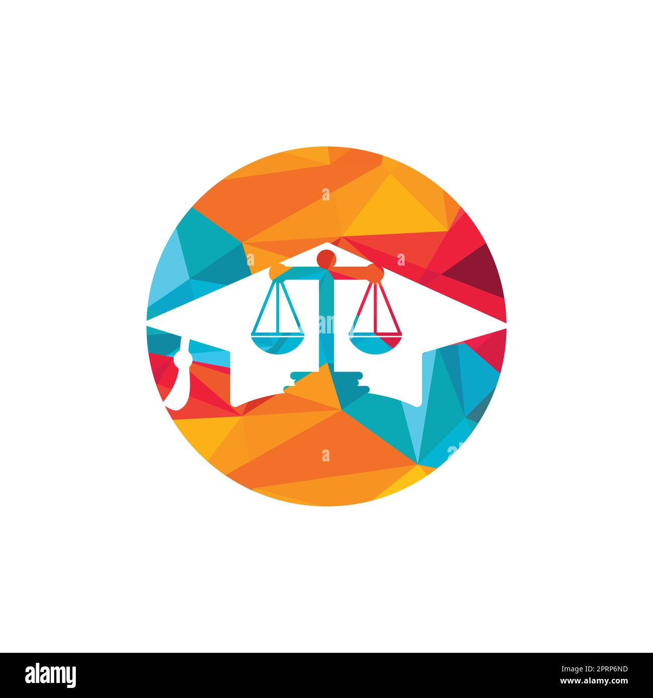 Law scale with graduation cap icon logo design. Law education vector ...