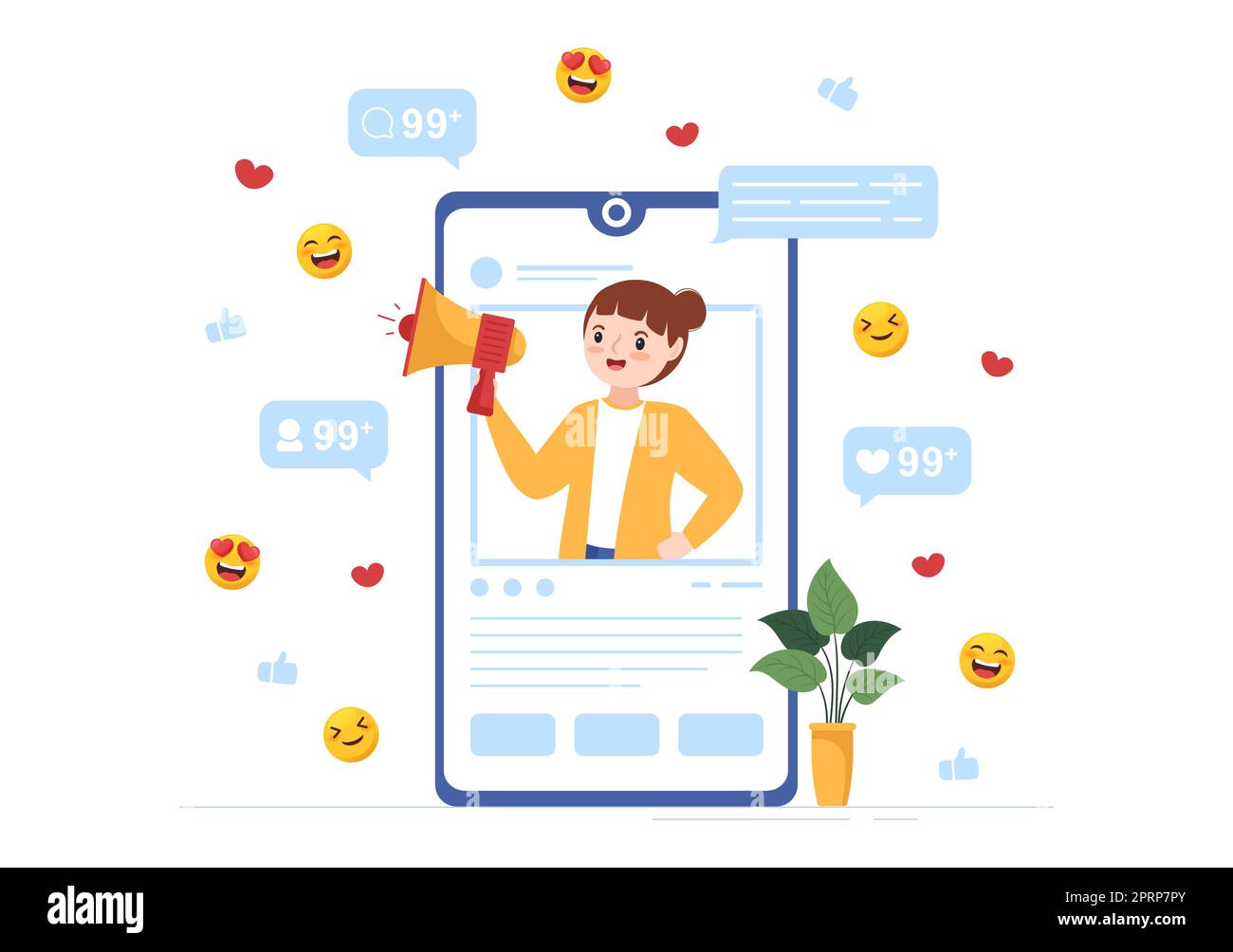 Celebrity Influencer with Posts on Internet for Advertising Marketing ...