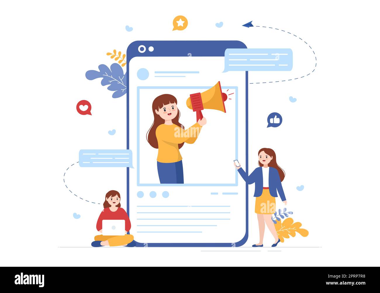 Celebrity Influencer with Posts on Internet for Advertising Marketing ...