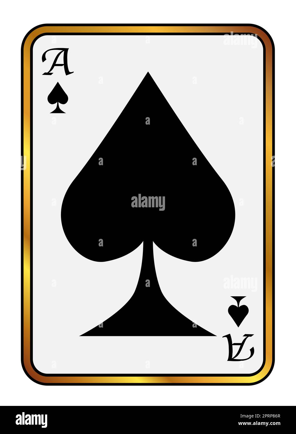 The ace of spades playing card isolated on a white background Stock ...