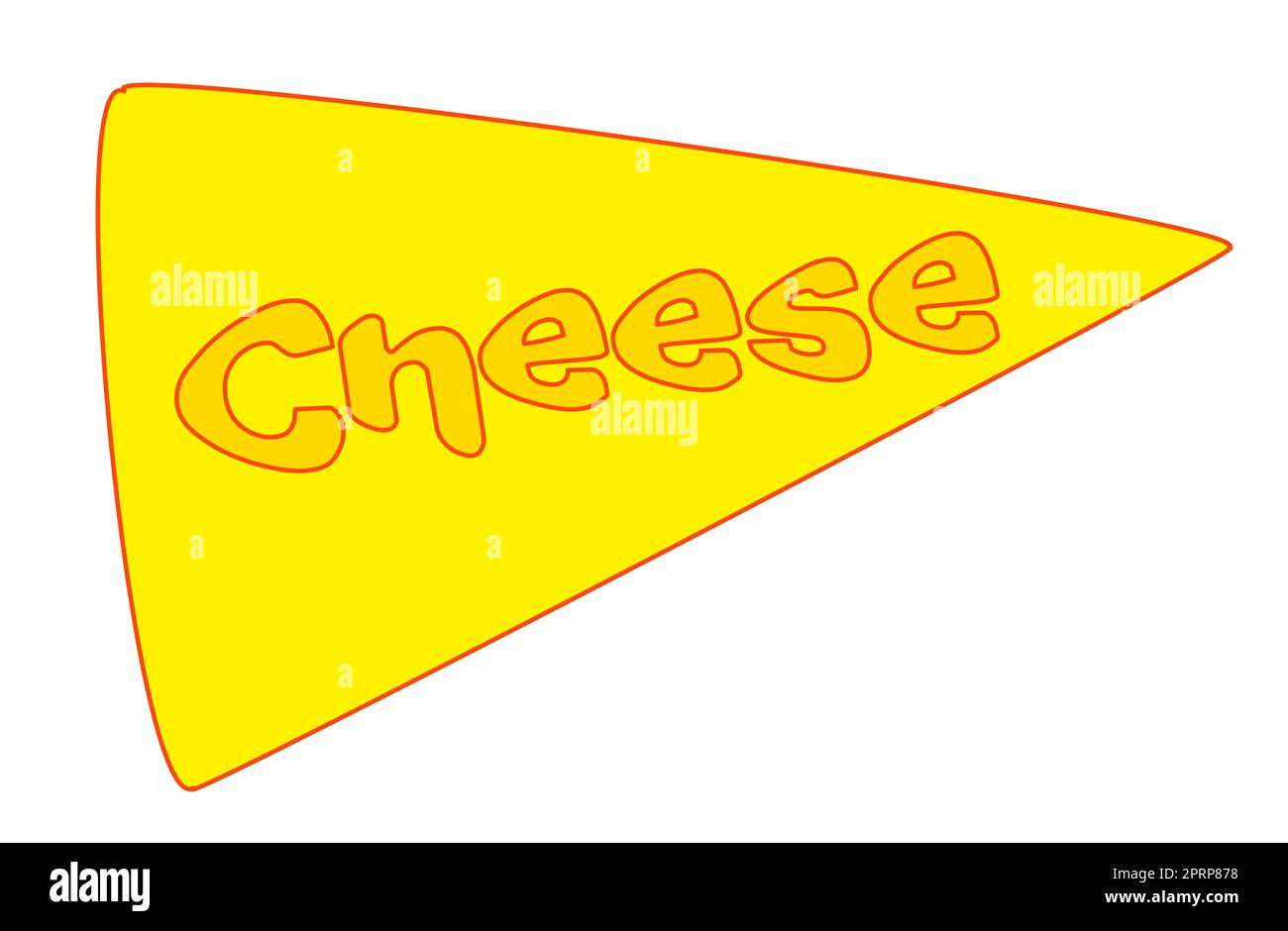 A wedge of cheese with the text cheese in cartoon style font Stock ...