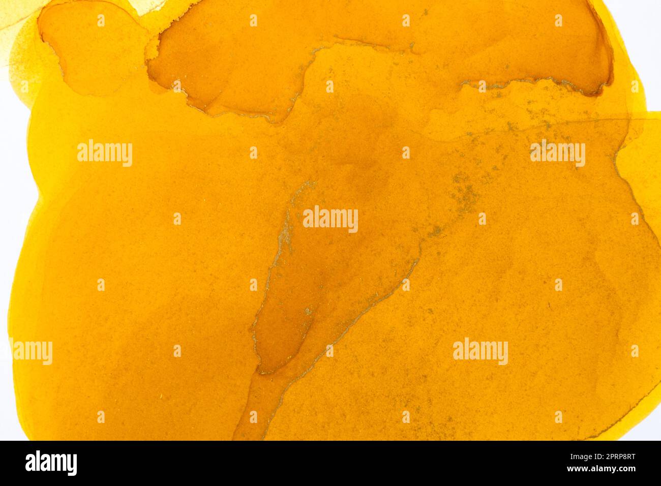 Abstract alcohol ink fluid art background. Yellow color with gold Stock ...